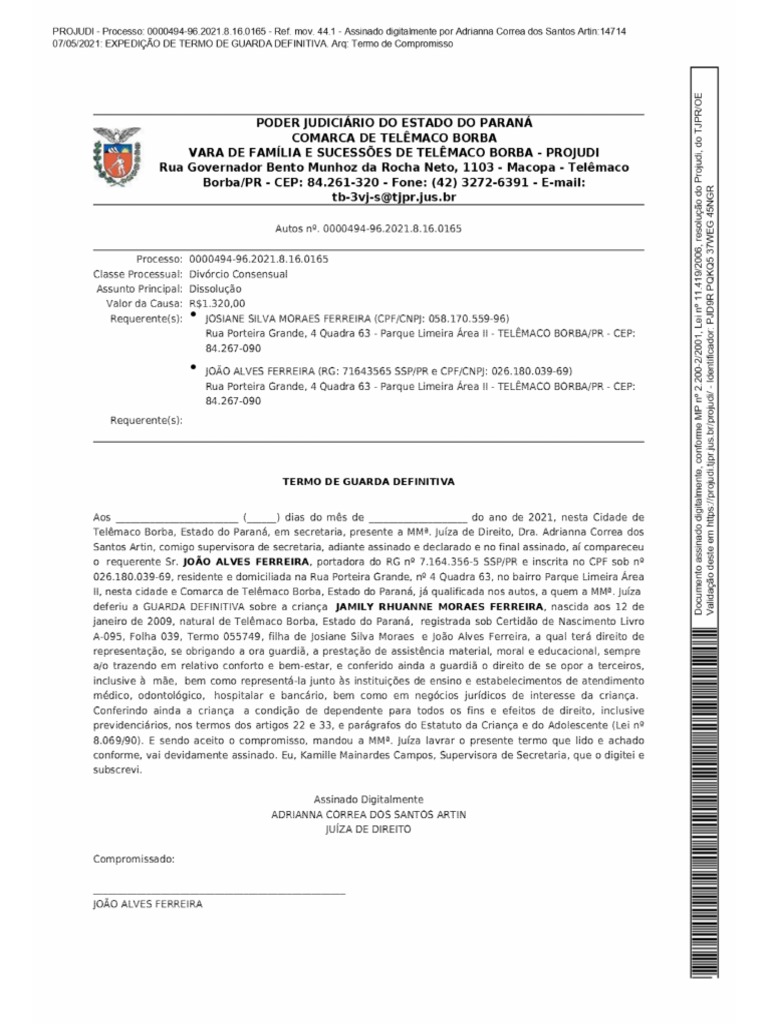 Termo de Guarda | PDF