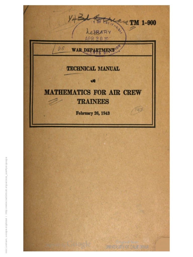 TM 1-900, Mathematics For Air Crew Trainees | PDF