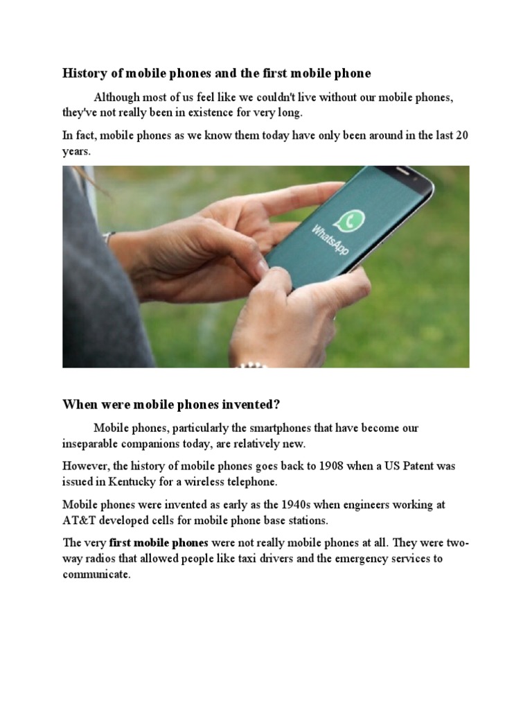 History of Mobile Phones and The First Mobile Phone | PDF | Home & Garden