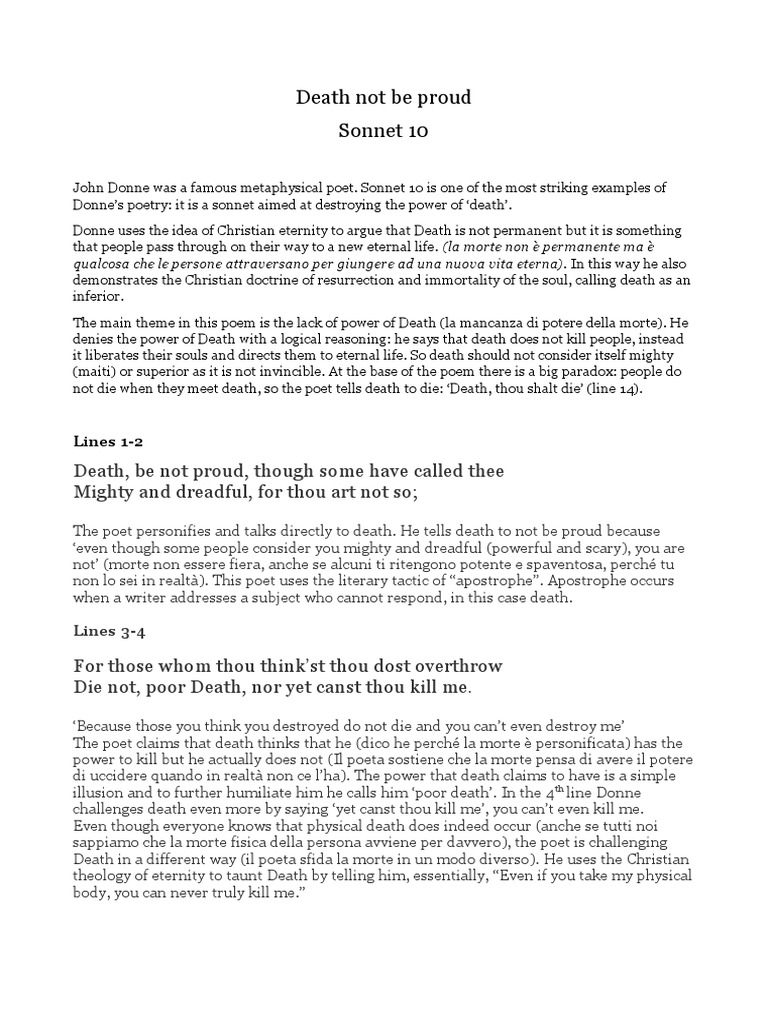 Death Be Not Proud Poem Pdf