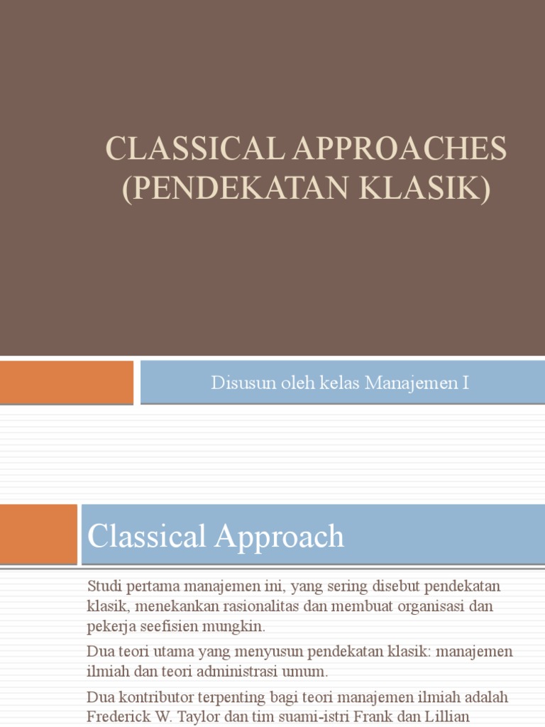 Classical Approach Pdf