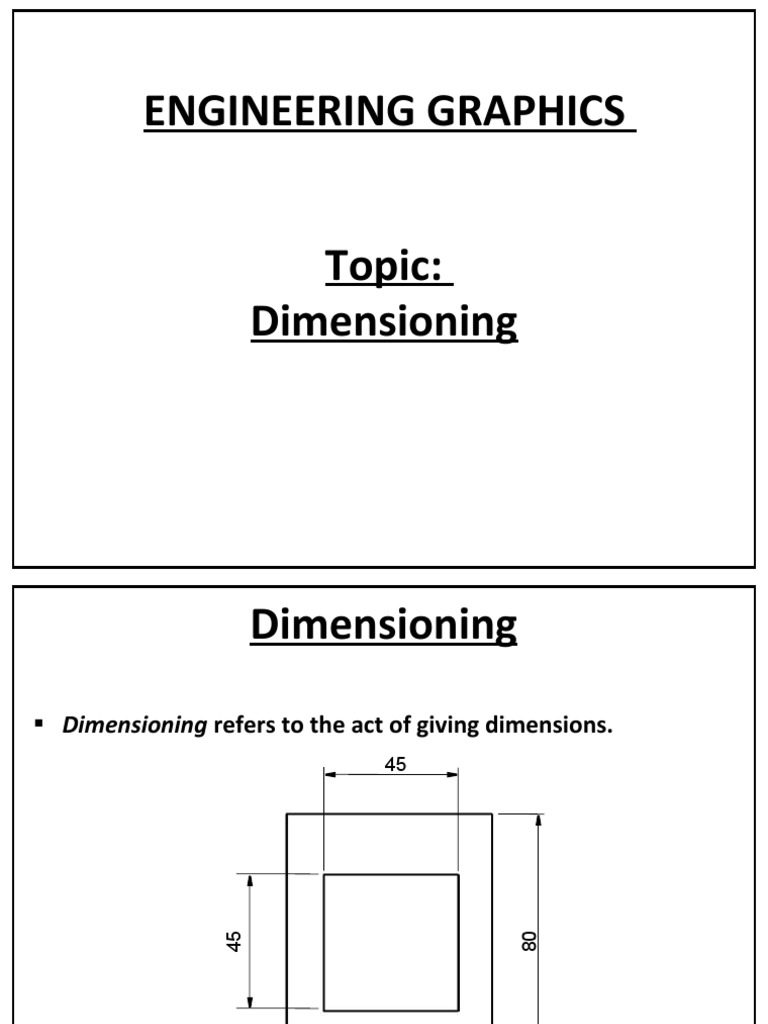 Mec 103 4. Dimensioning | PDF | Drawing