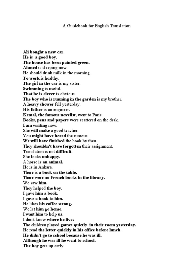 A Guidebook For English Translation | PDF | Verb | Adverb