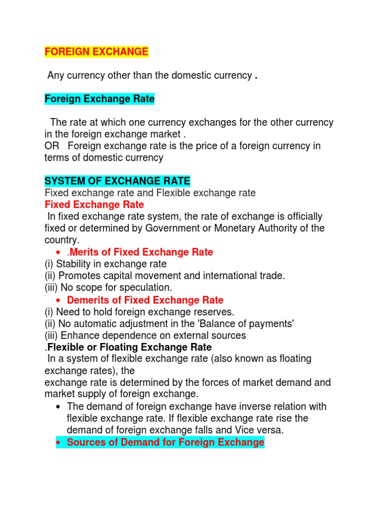 Foreign Exchange Rate | PDF | Exchange Rate | Floating Exchange Rate