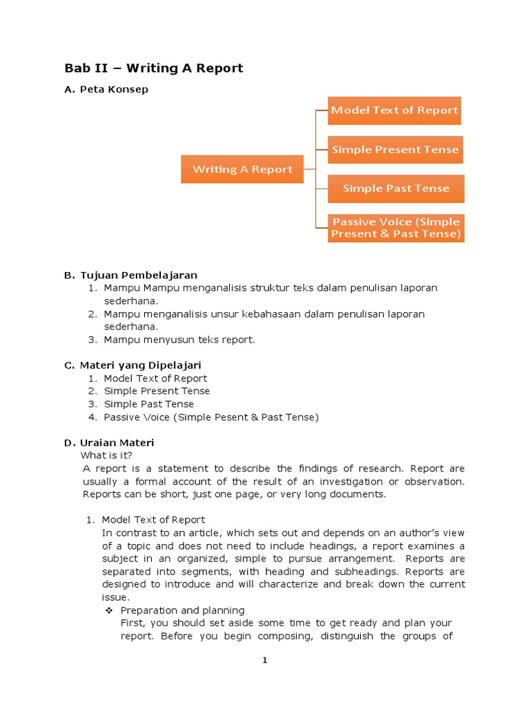 Bab II - Writing A Report: Model Text of Report | Download Free PDF ...