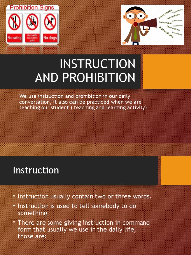 Instruction and Prohibition | PDF