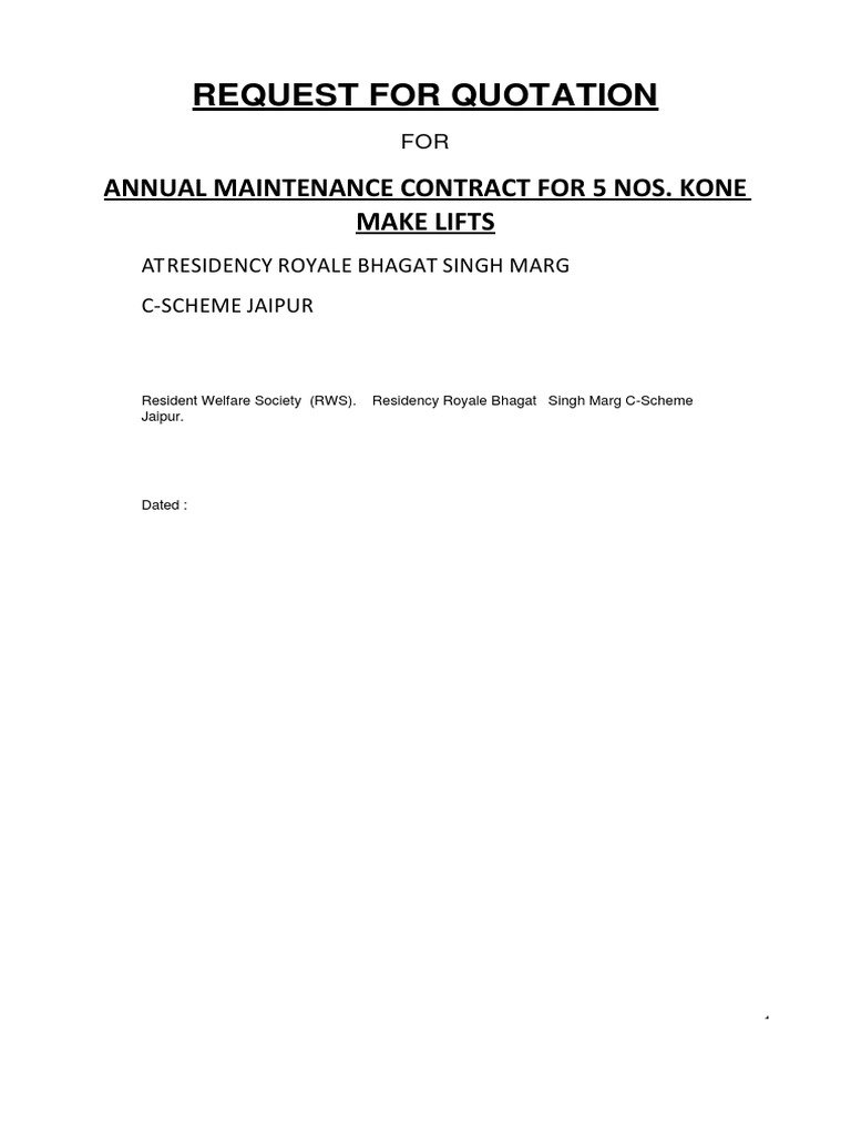 Lift Amc Contract Rws | PDF | Elevator | Employment