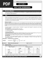Units and Dimensions Notes Class11 | PDF