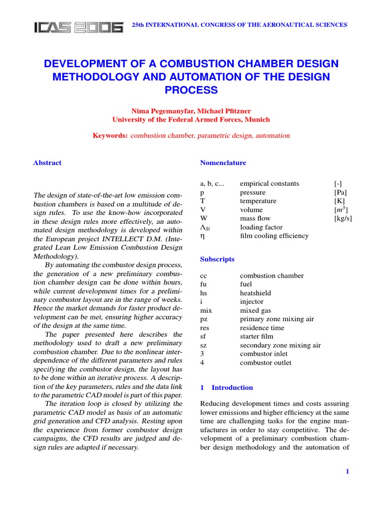 Development of A Combustion Chamber Design Methodology and Automation ...