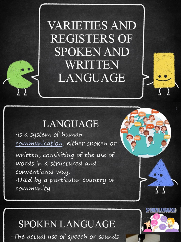 Varieties and Registers of Spoken and Written Language | PDF | English ...