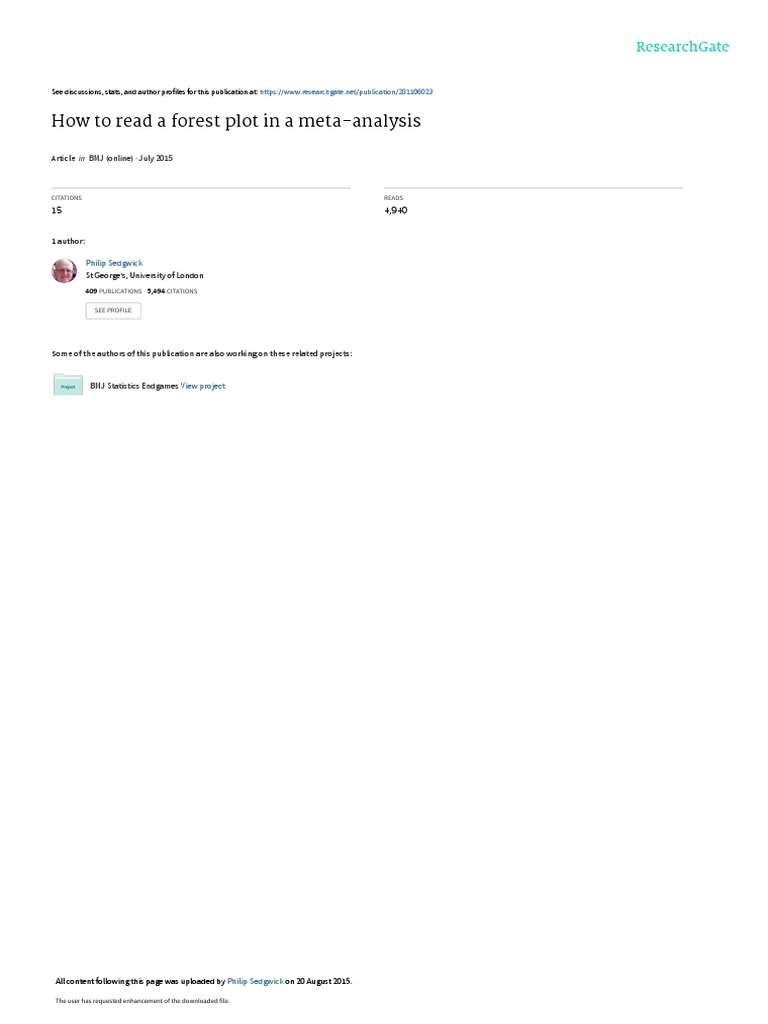 How To Read A Forest Plot in A Meta-Analysis | Download Free PDF | Meta ...