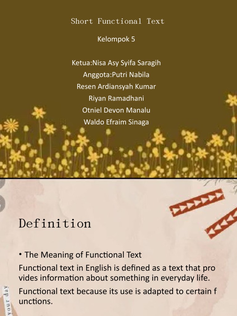 Types and Purposes of Functional Texts: An Overview of Common Genres ...