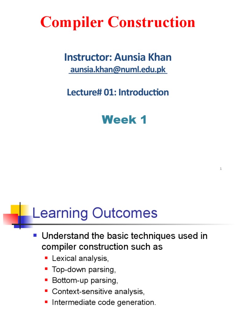 CC Lec - 01 | PDF | Compiler | Assembly Language