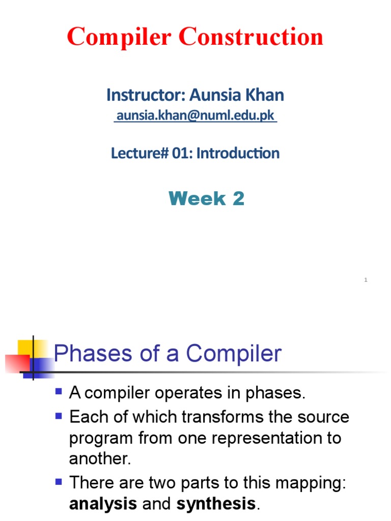 Compiler Construction: Instructor: Aunsia Khan | PDF | Compiler | Parsing