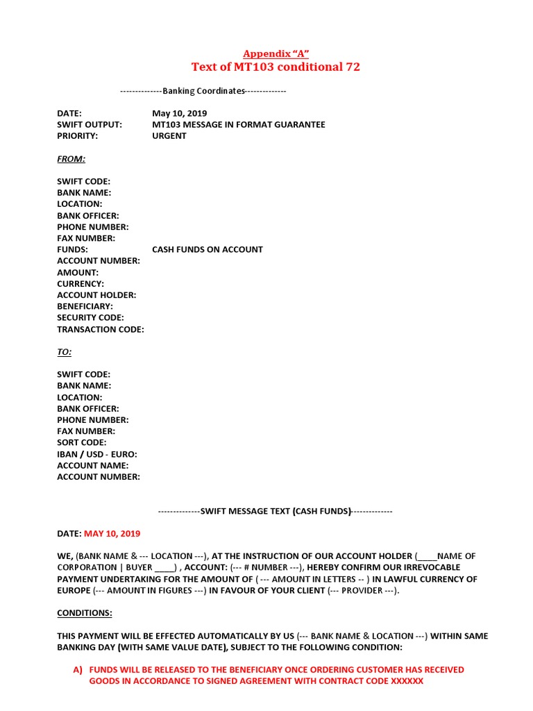 02 V Text Swift MT103-72 | PDF