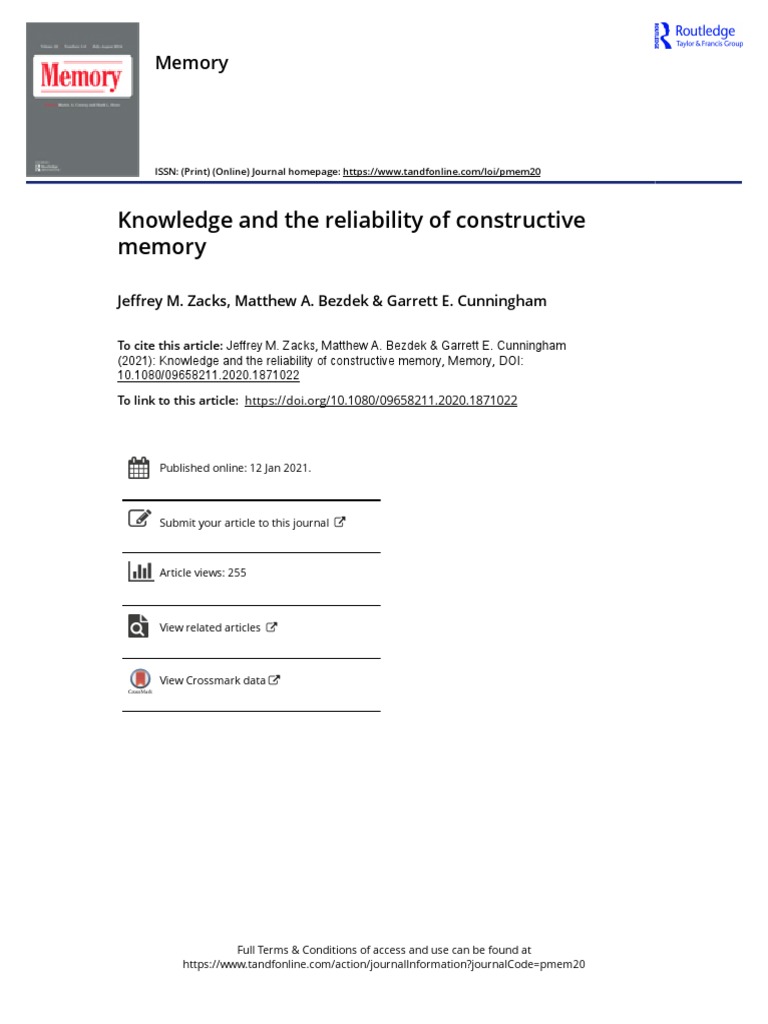Knowledge and The Reliability of Constructive Memory | PDF | Schema ...
