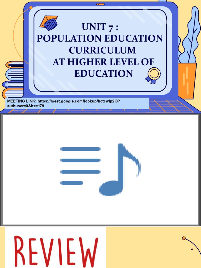 Unit 7: Population Education Curriculum at Higher Level of Education | PDF
