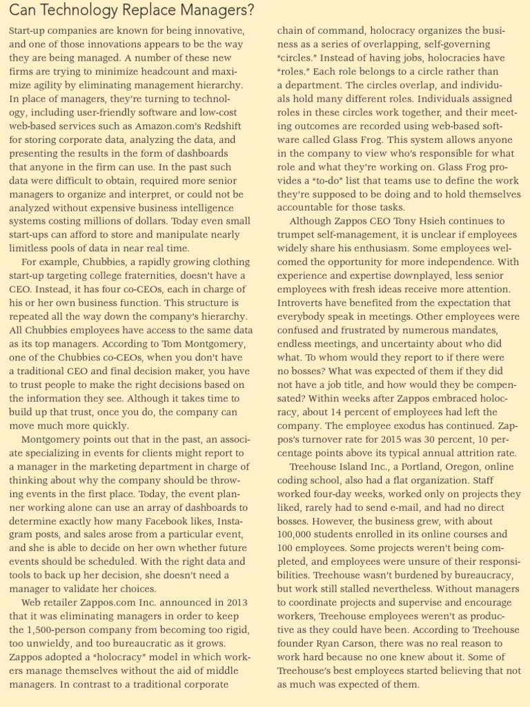 Managing Without Managers | PDF | Innovation | Change Management