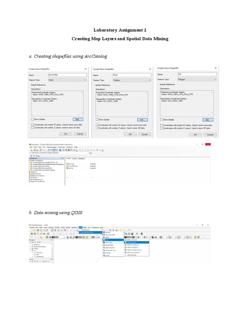 A. Creating Shapefiles Using Arccatalog: Laboratory Assignment 1 Creating Map Layers and Spatial ...