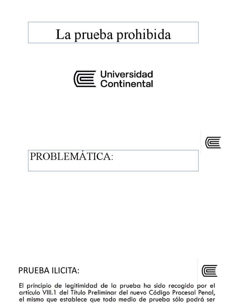 La Prueba Prohibida | PDF | Evidencia (ley) | Debido al proceso