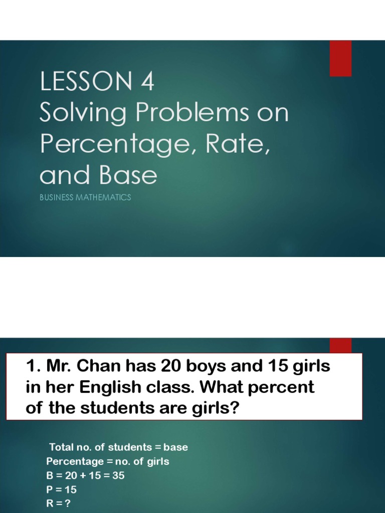 Business Math: Percentages and Rates | PDF