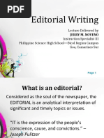 Editorial Writing: (Campus Journalism) | PDF