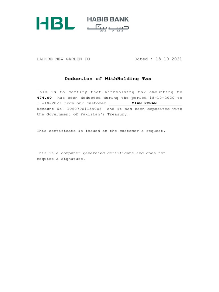 WHT Certificate 18-10-2021T07 15 28 | PDF