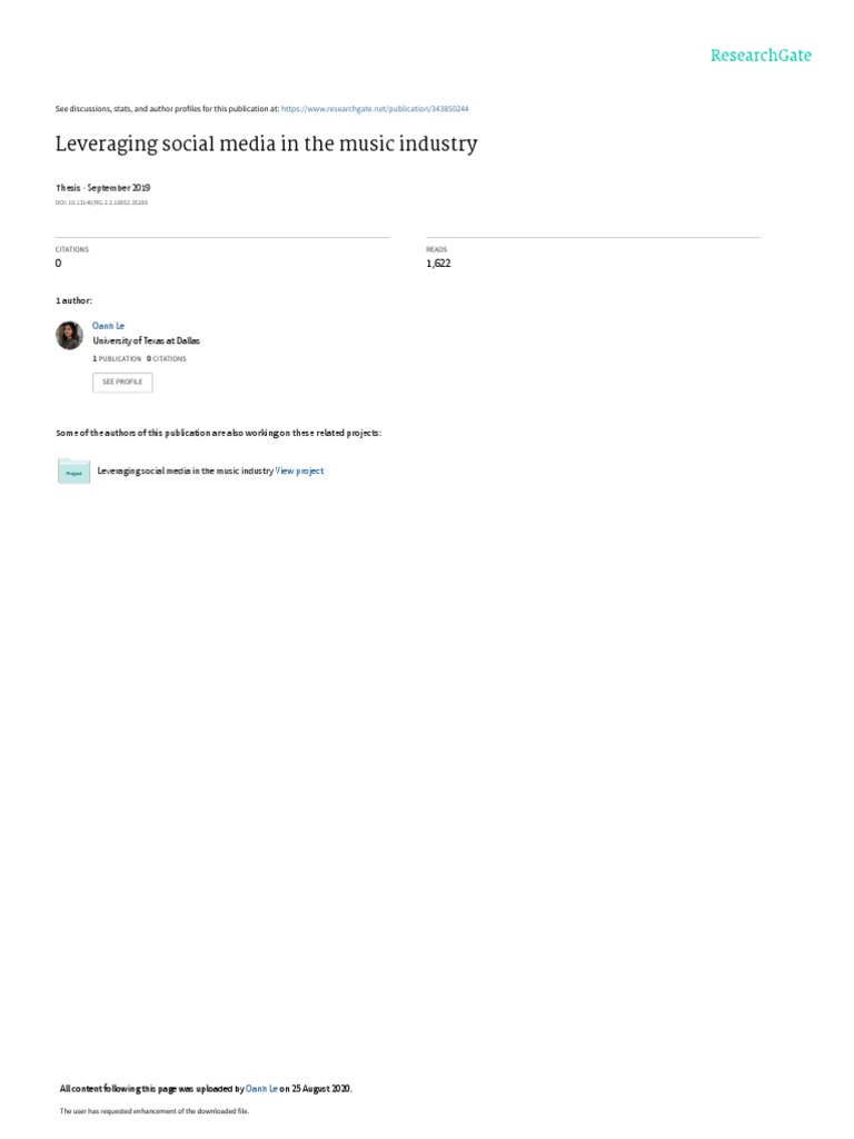 Social Media's Impact on Music Charts | PDF | Machine Learning | Social ...