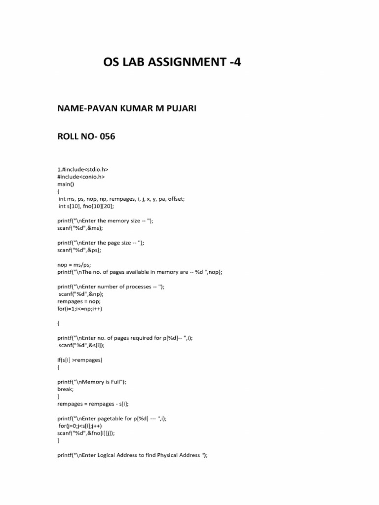 OS LAB ASSIGNMENT4 - bcs056 | PDF | Computers