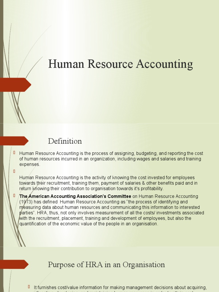 Human Resource Accounting - Presentation | PDF | Human Resources ...