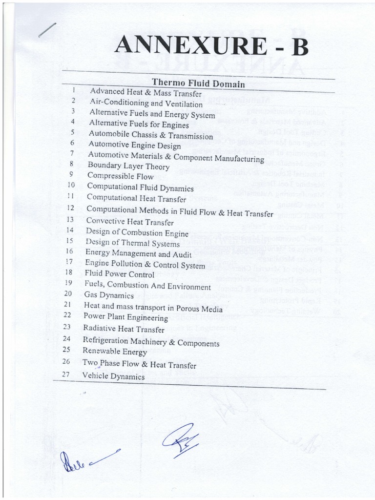 List of Elective Subjects | PDF | Engines | Engineering