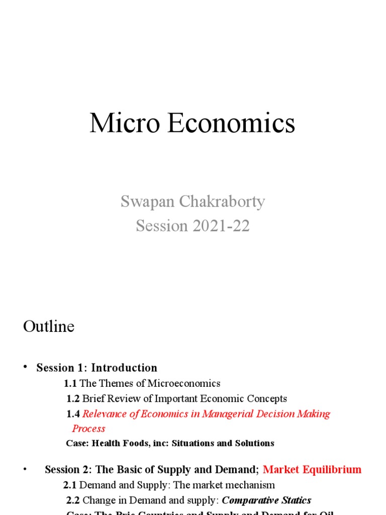 Microeconomics Course Outline 2021-22 | PDF | Economics | Microeconomics