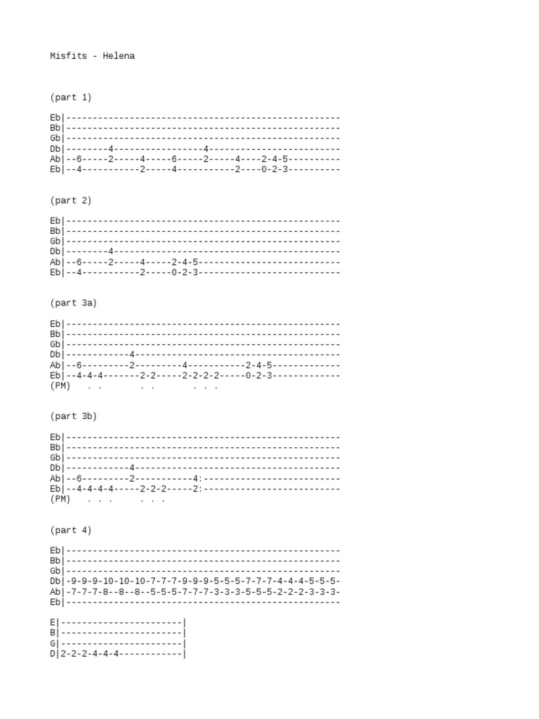 Misfits Helena Chord Progression | PDF | Musical Instruments | Celtic ...