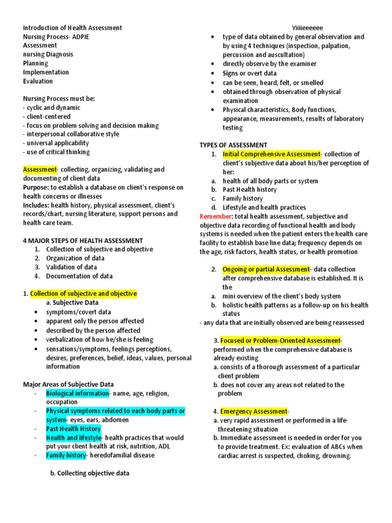 Health Assessment Principles and Steps | PDF | Physical Examination ...