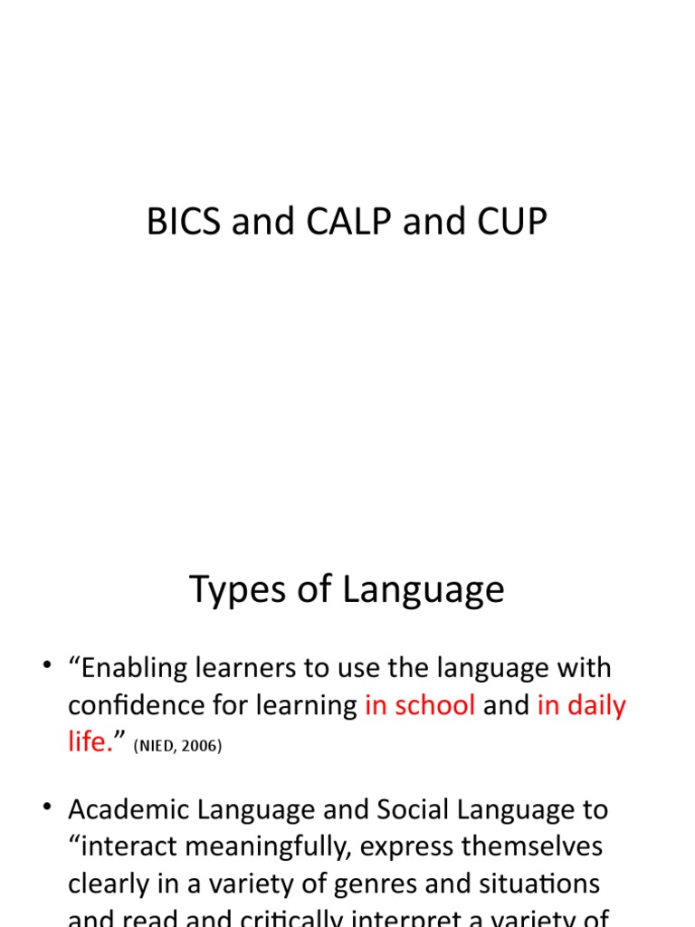 Bics Calp | PDF | Sentence (Linguistics) | Vocabulary