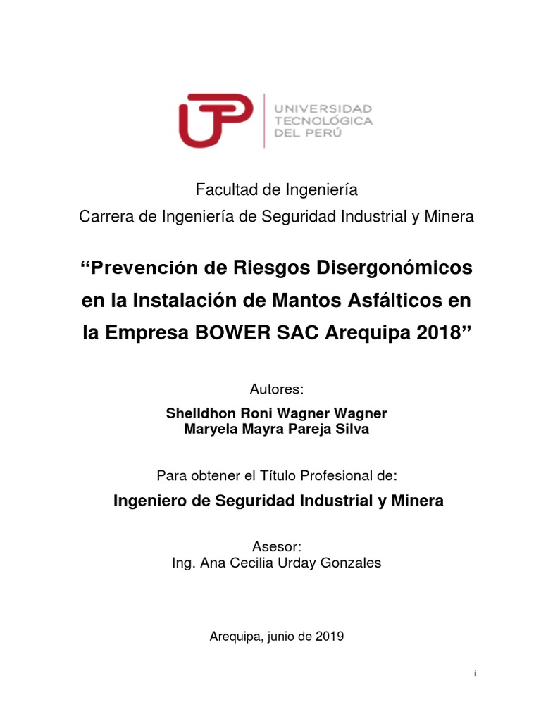 Riesgos Disergonomicos en La Instalacion de Mantos Asfalticos | PDF | Factores humanos y ...