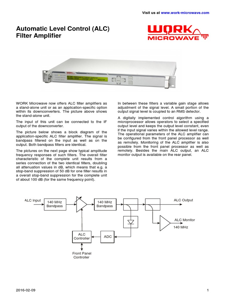 v1 Automatic Level Control Alc | PDF | Amplifier | Bandwidth (Signal ...