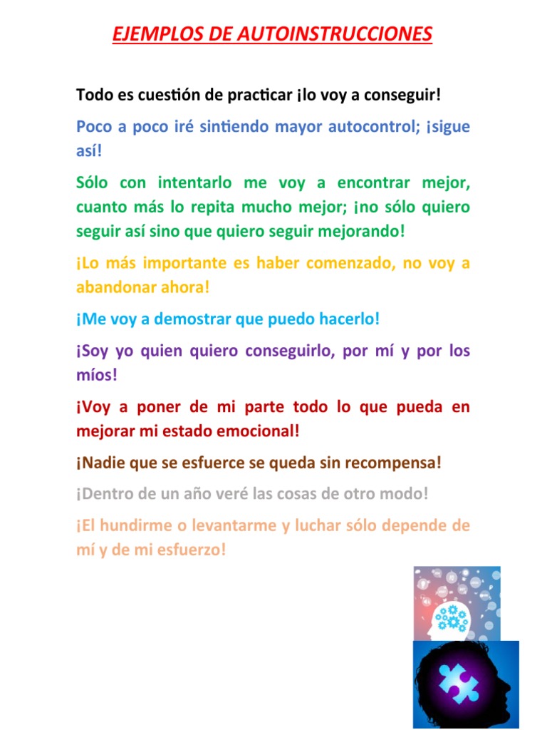 Ejemplos de Autoinstrucciones | PDF