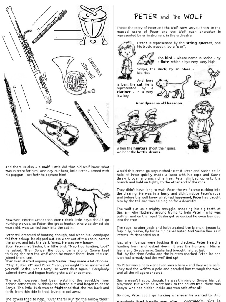 Peter and the Wolf: Character Instruments | PDF | Art