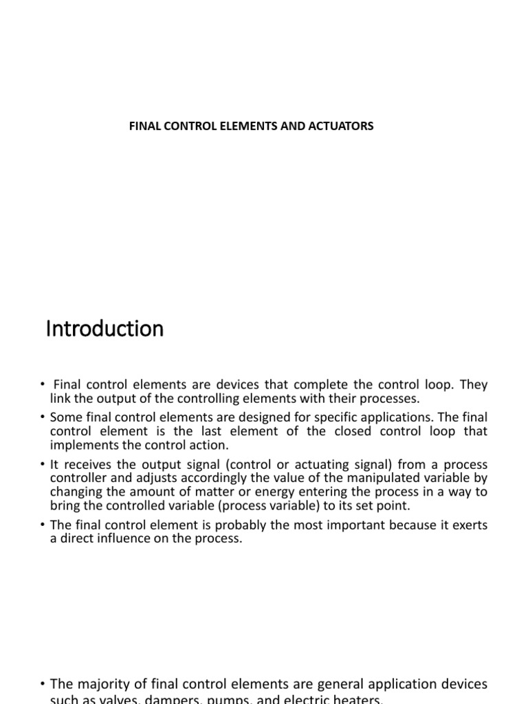 Final Control Element - Unit2 | PDF | Actuator | Valve
