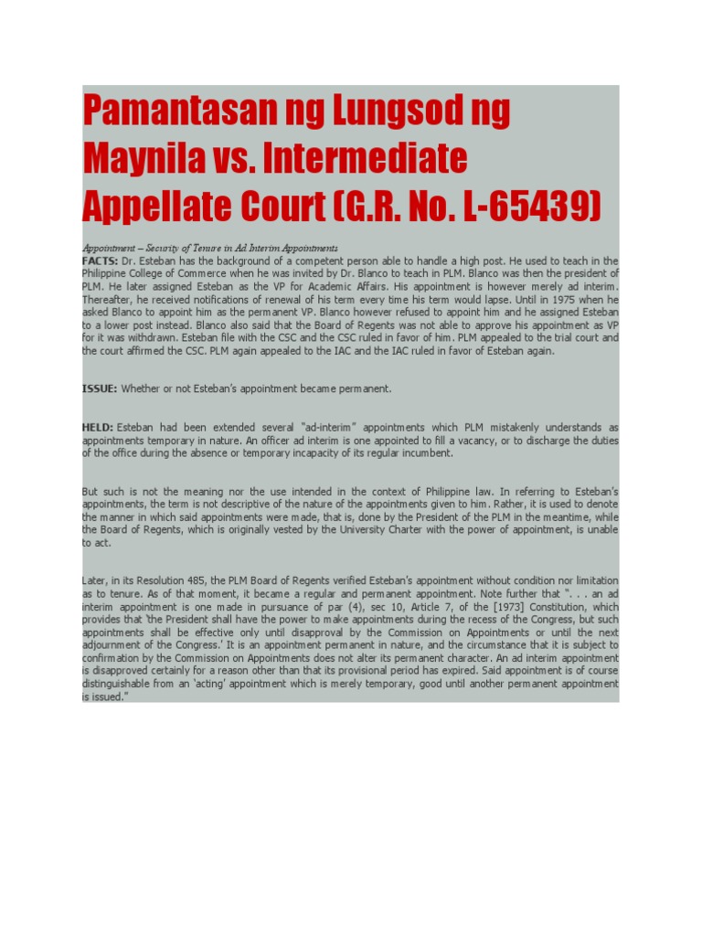 Esteban's Permanent Appointment Ruling | PDF | Courts | Judiciaries