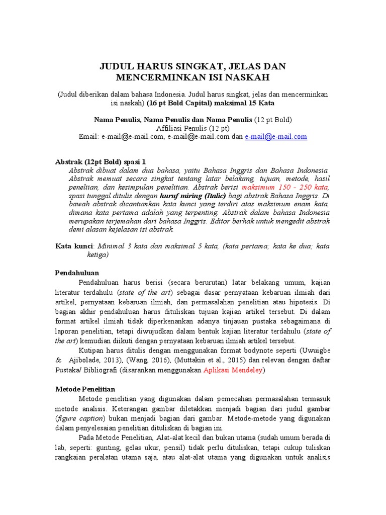 Contoh Template Jurnal | PDF