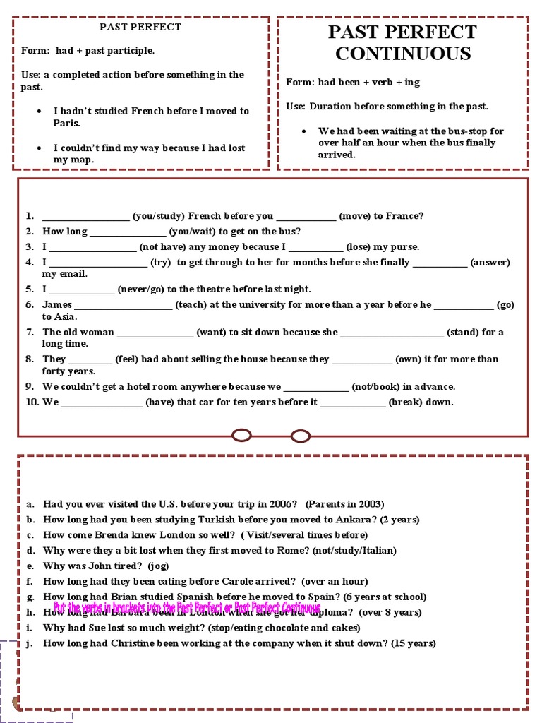 Past Perfect Continuous | PDF