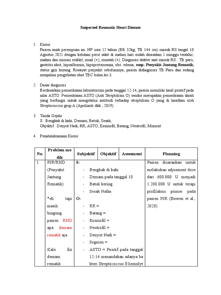 Suspected Reumatic Heart Disease | PDF
