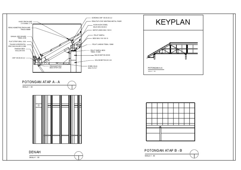 Keyplan: Potongan Atap A - A | PDF