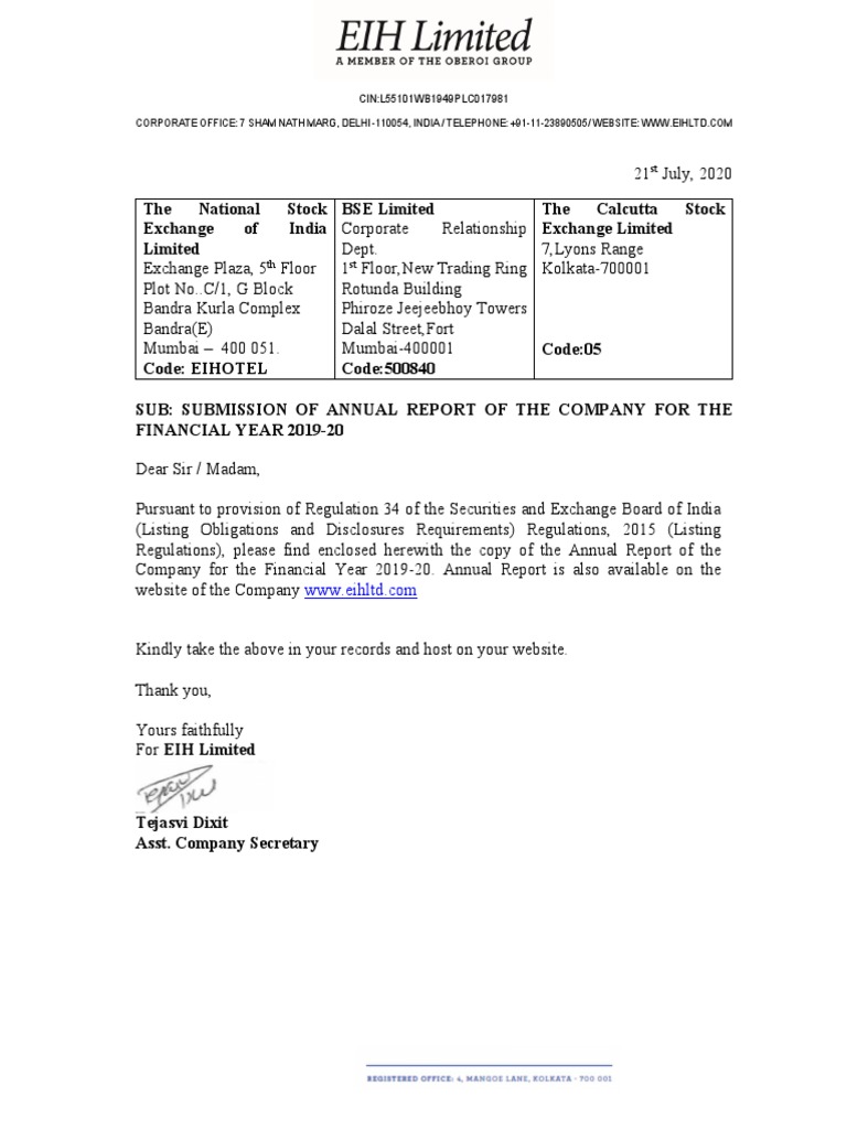 Eih 2020 | PDF | Retained Earnings | Dividend