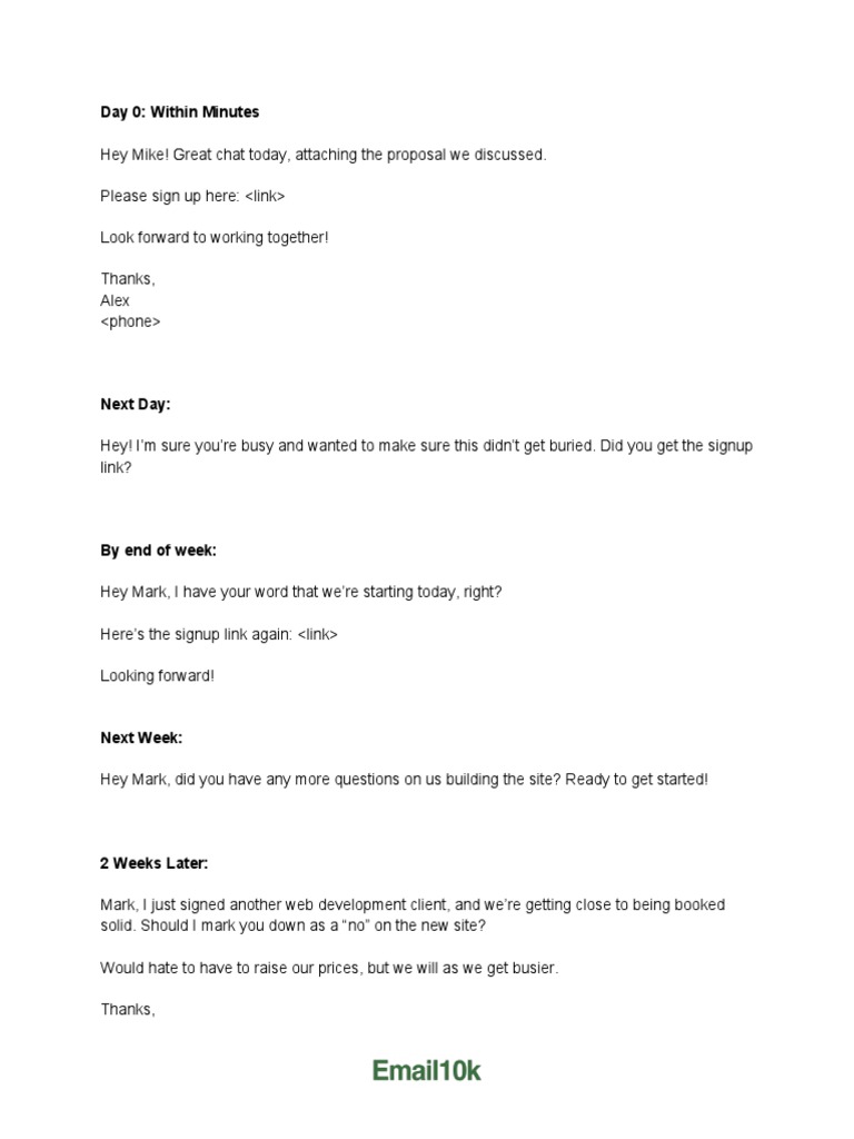 19-Follow Up Templates | PDF