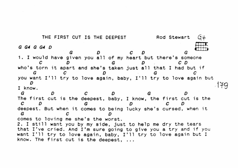 The First Cut Is the Deepest Lyrics | PDF