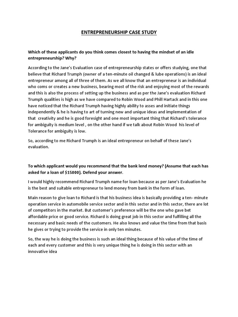 Entrepreneurship Assignment. | Download Free PDF | Entrepreneurship ...