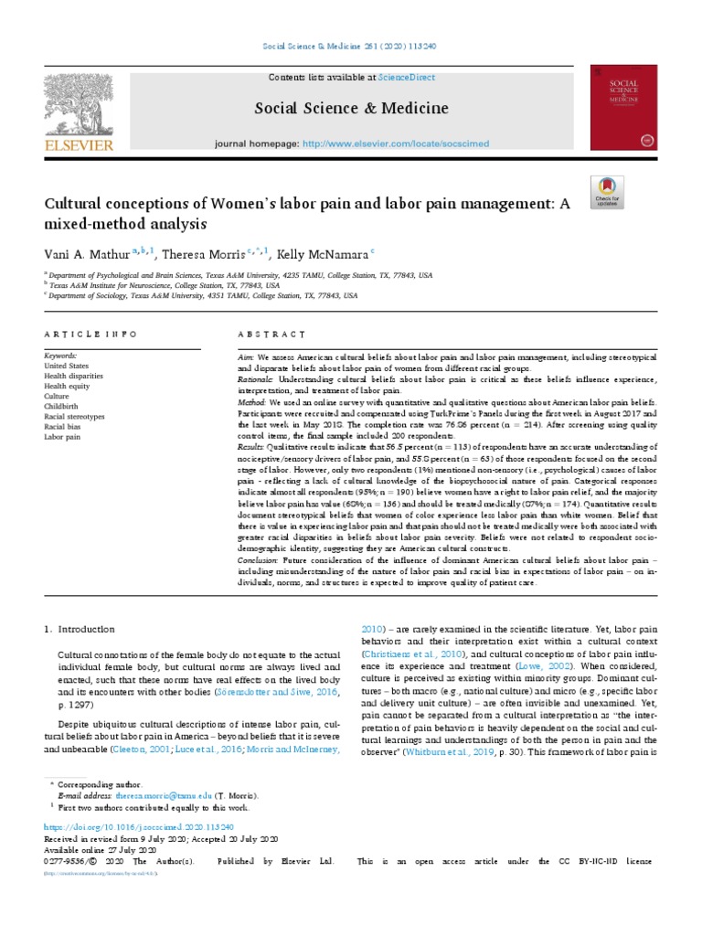Social Science & Medicine: Vani A. Mathur, Theresa Morris, Kelly ...